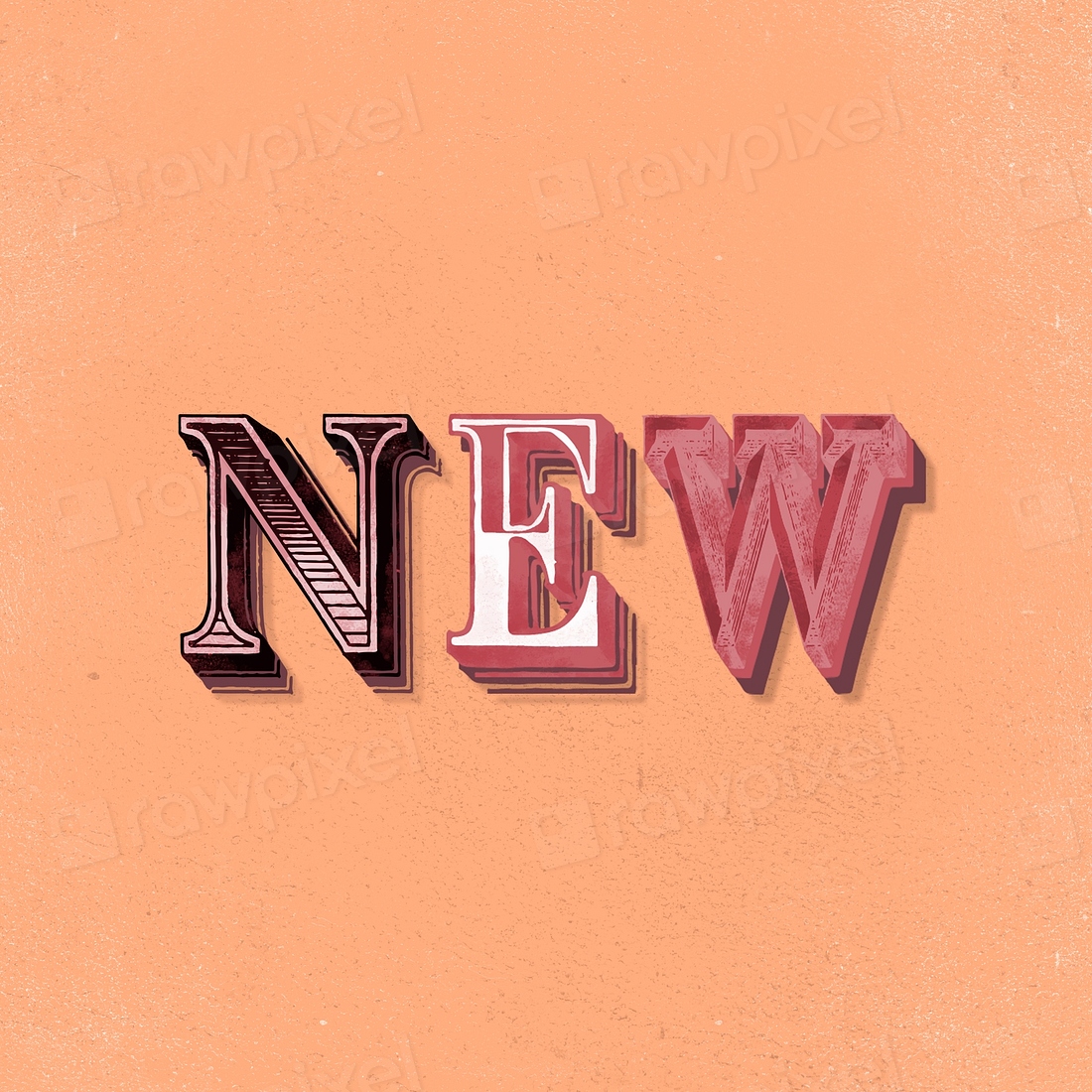 Retro text new word design | Free Photo - rawpixel