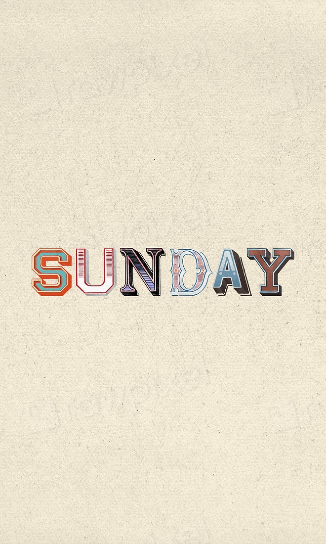 Sunday word clipart vintage typography | Free Photo - rawpixel