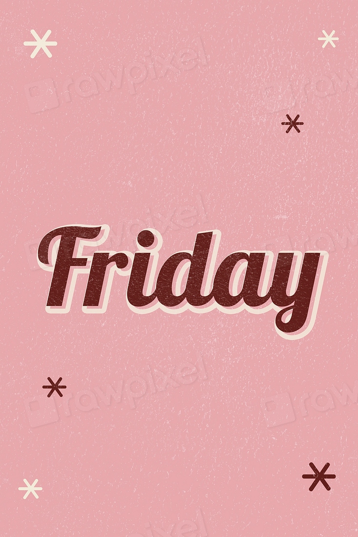 Friday retro word typography pink | Free Photo - rawpixel