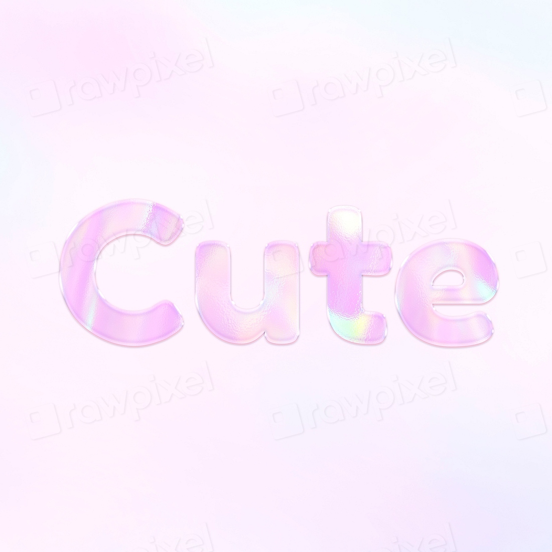 Cute word art pink holographic | Free Photo - rawpixel