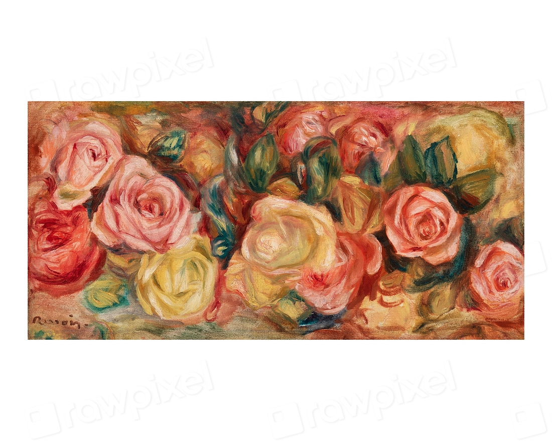 Pierre-Auguste Renoir roses art print, | Premium Photo - rawpixel