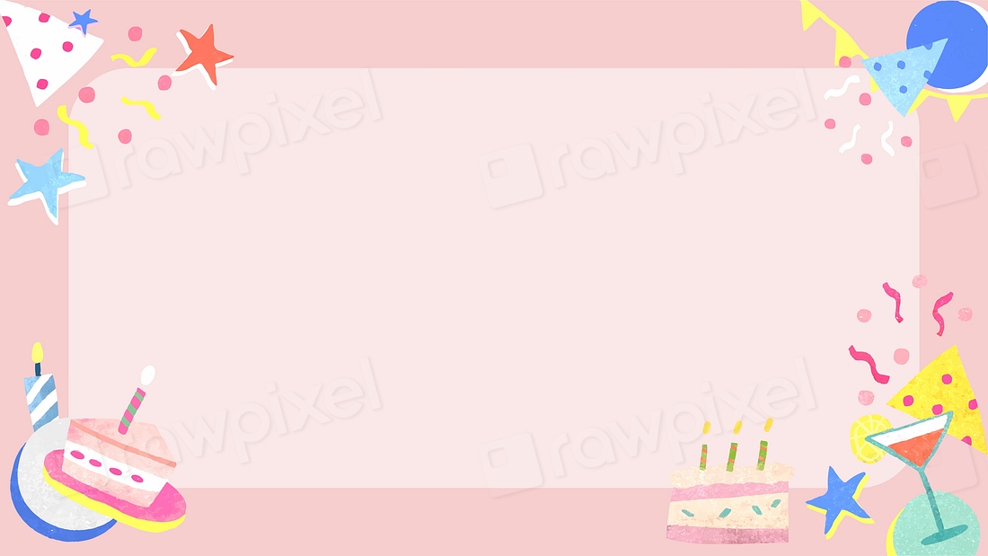 Pink birthday rectangle frame vector | Premium Vector - rawpixel