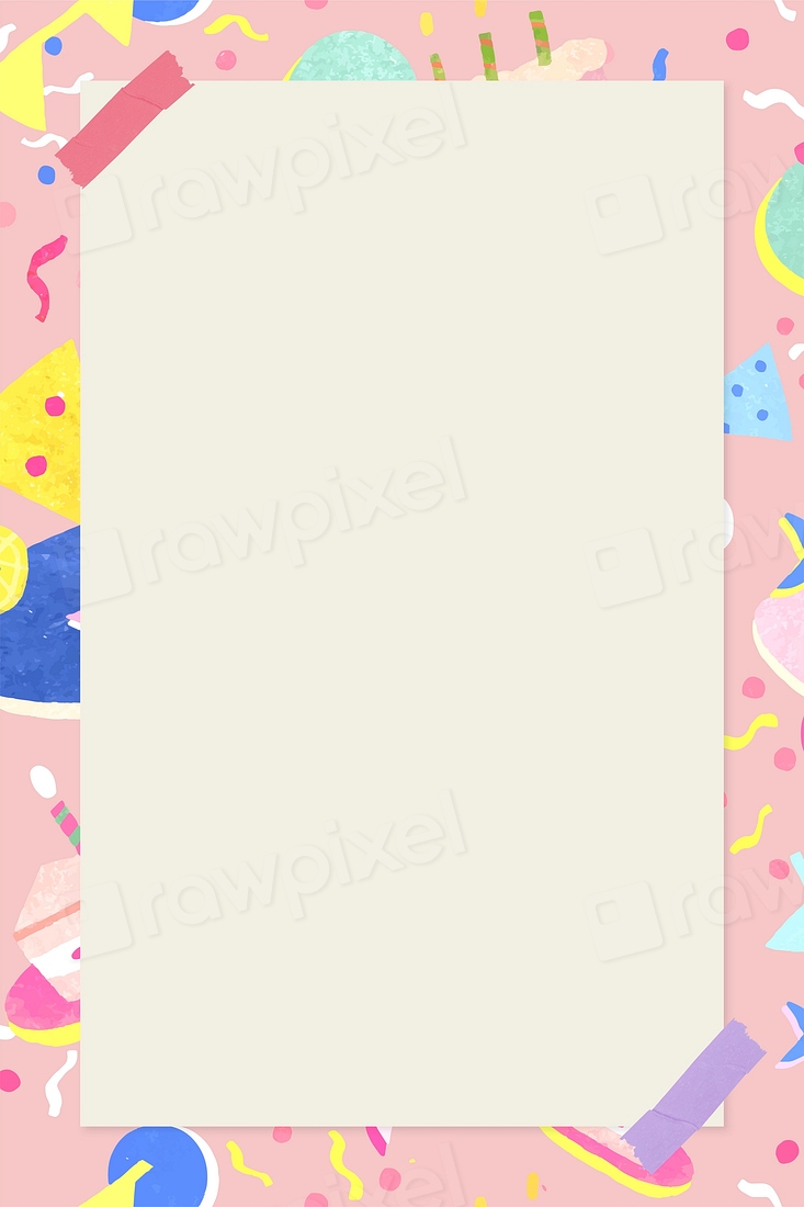 Pink birthday rectangle frame vector | Premium Vector - rawpixel