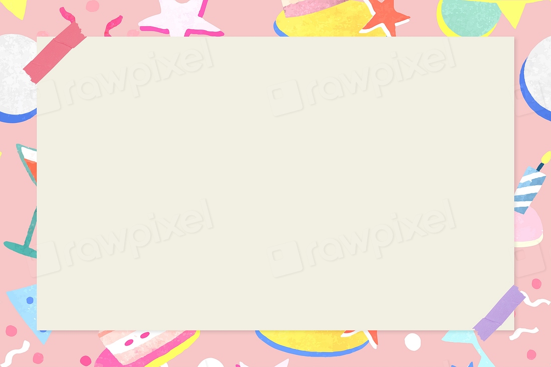 Cute birthday rectangle frame vector | Premium Vector - rawpixel