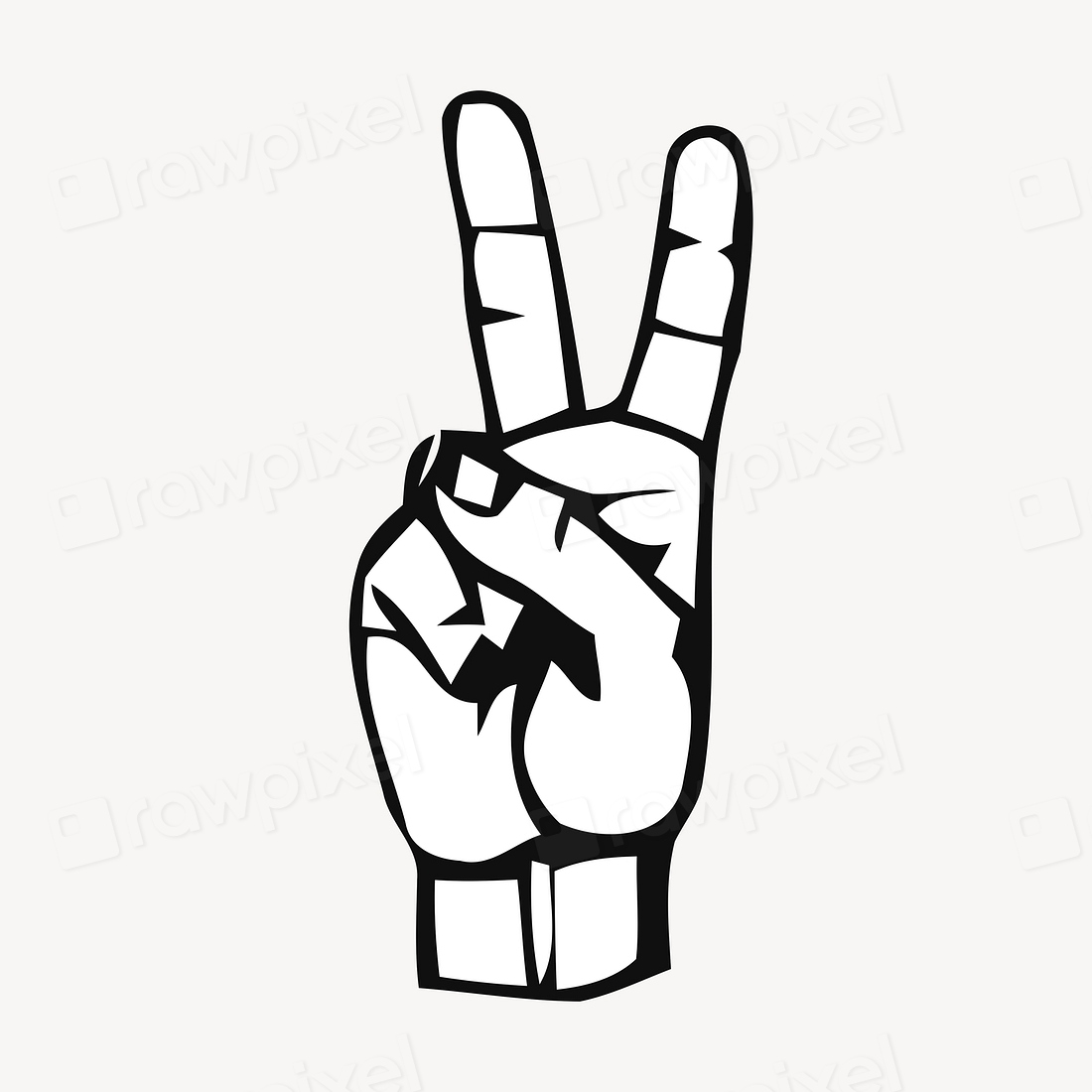 Peace sign hand clipart, gesture | Free PSD - rawpixel