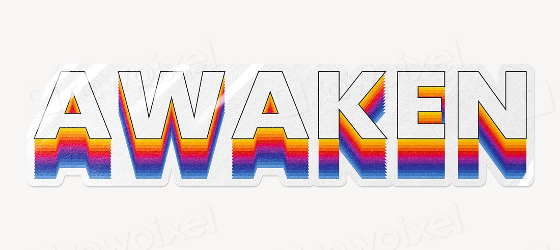 Awaken word typography, layered retro | Free Photo - rawpixel
