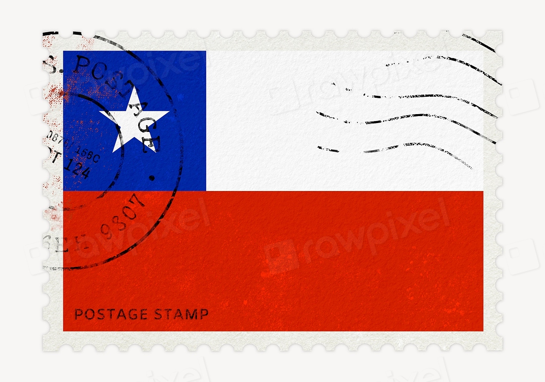 Chile flag clipart, postage stamp | Free Photo - rawpixel