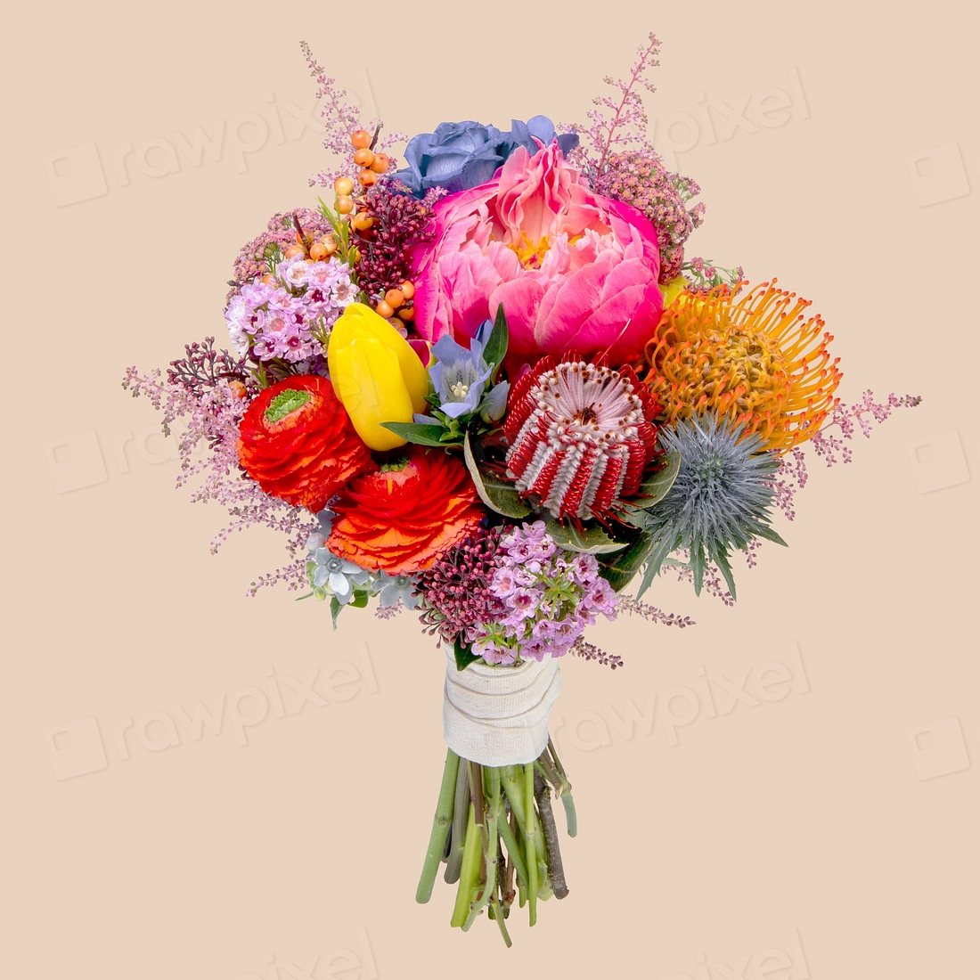 Colorful flower bouquet, collage element | Premium PSD - rawpixel