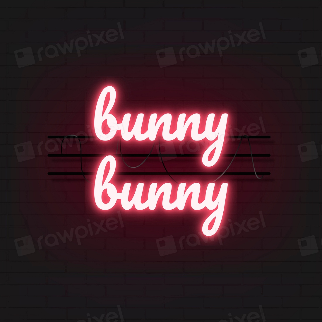 Bunny neon sign black background | Premium Vector - rawpixel