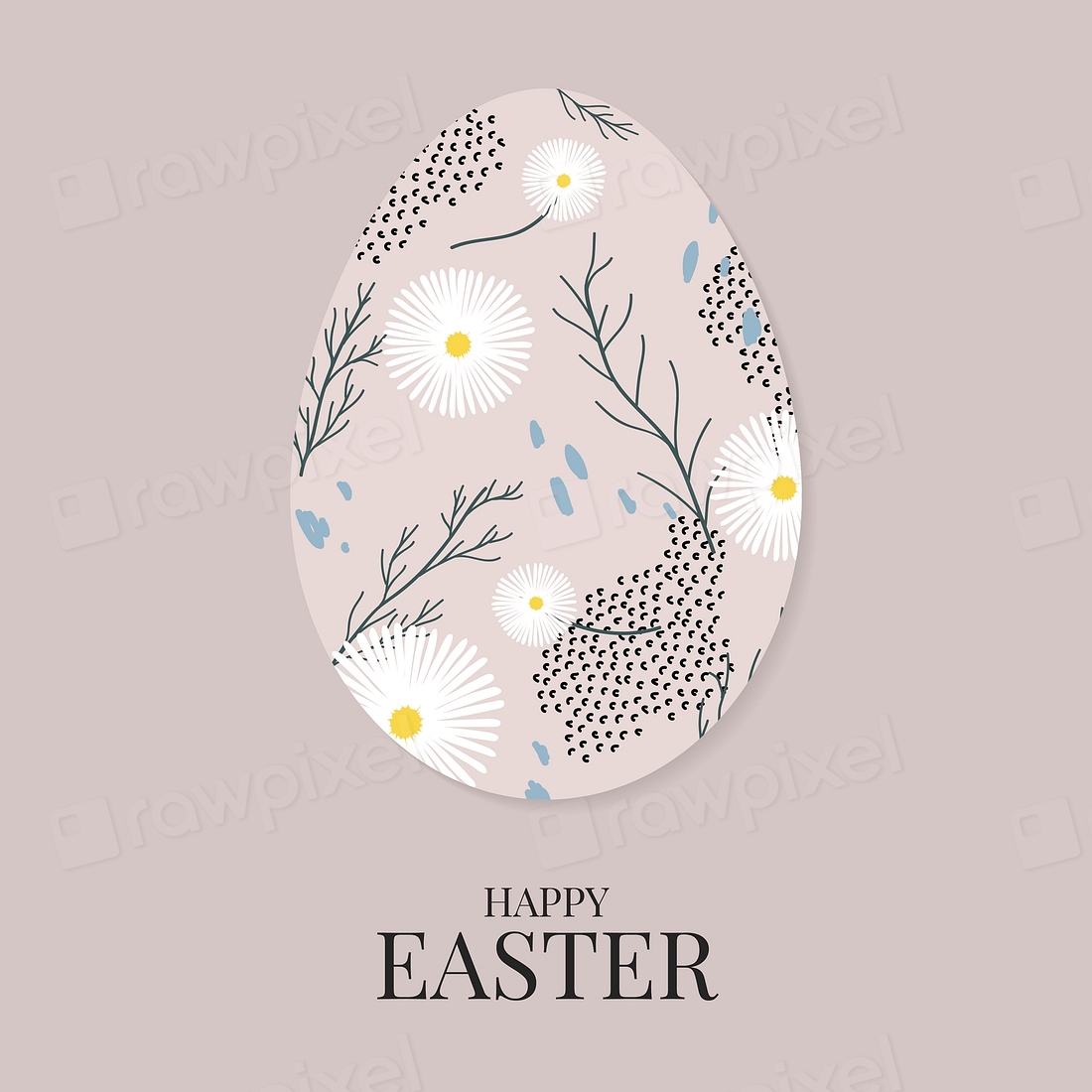 Floral Happy Easter template design | Premium Vector Template - rawpixel