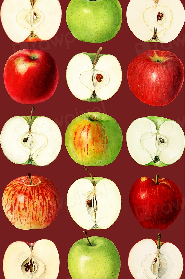 Hand drawn red apples red | Premium Vector - rawpixel