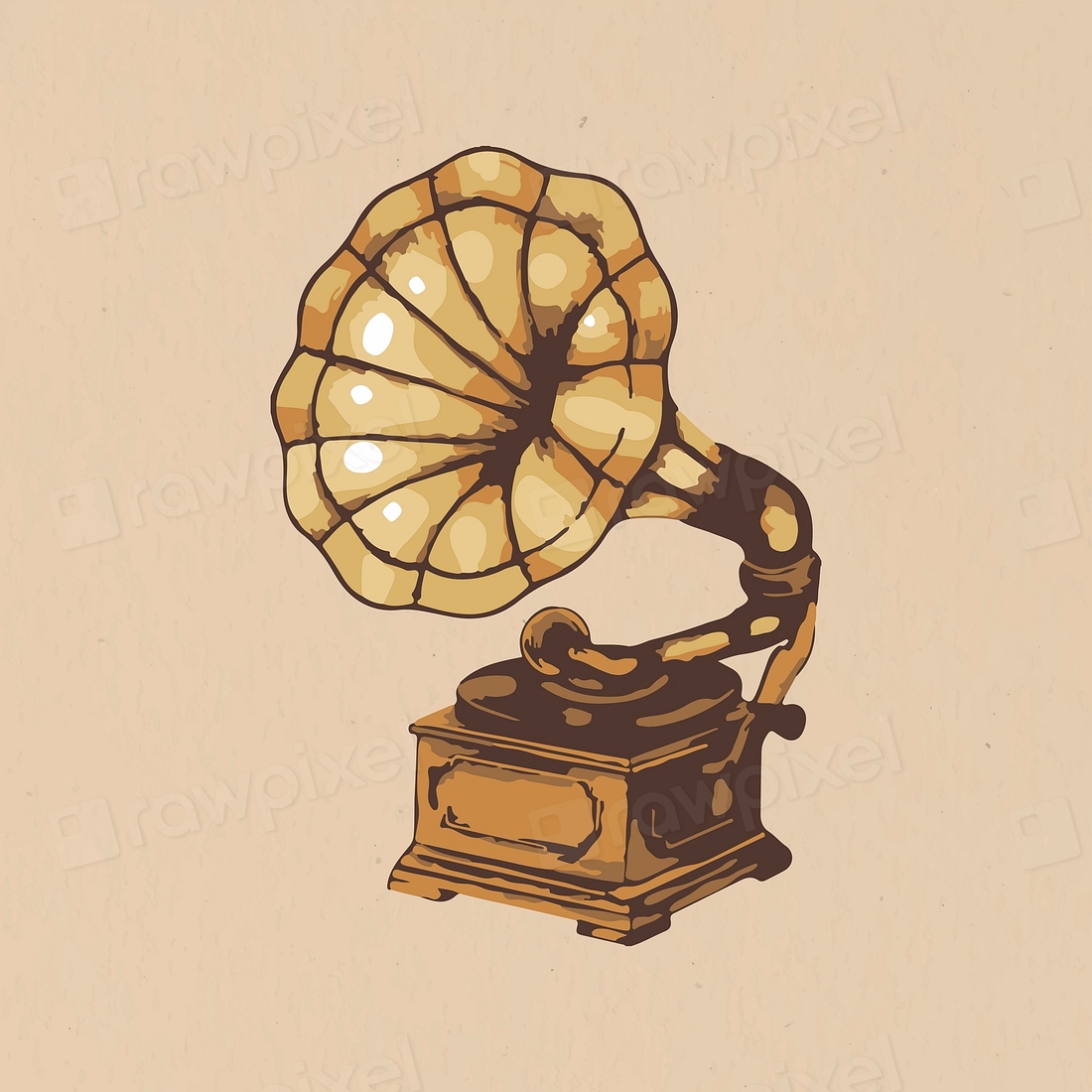 Vectorized vintage Gramophone design element | Premium Vector - rawpixel