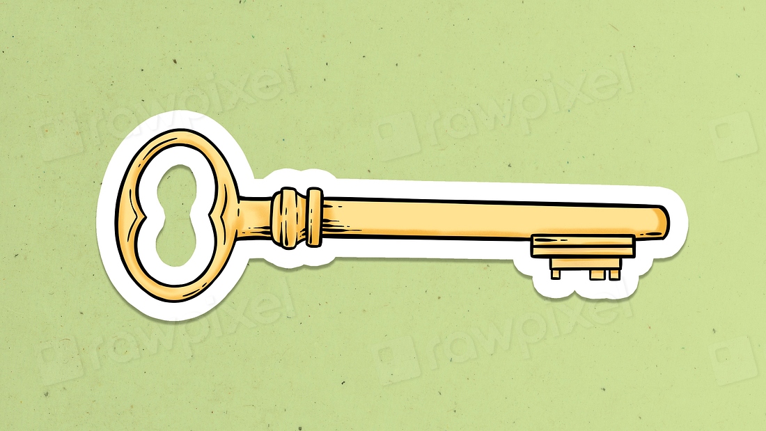 One gold key sticker design | Premium PSD - rawpixel
