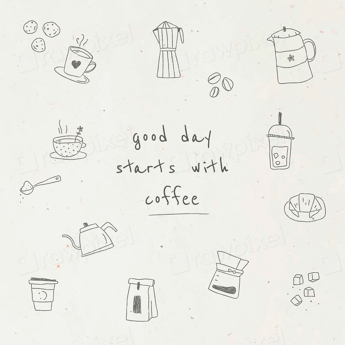 Cute coffee doodle design element | Premium Vector - rawpixel