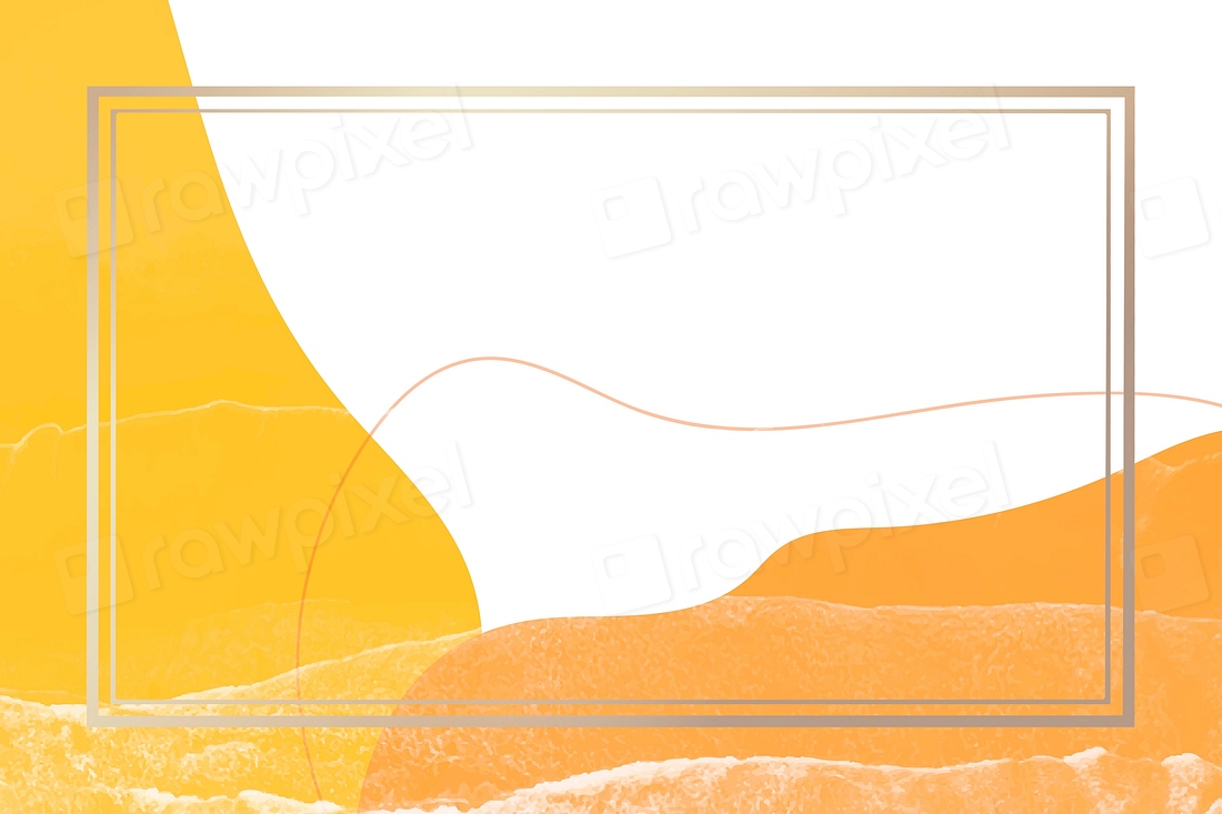 Orange pattern gold frame psd | Premium PSD - rawpixel