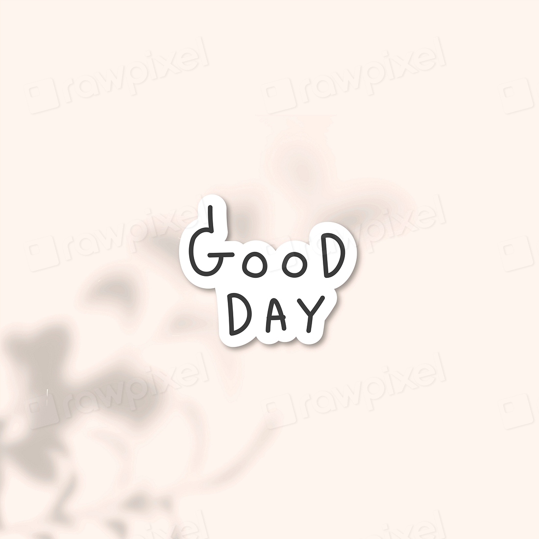Stylish good day word sticker | Premium Vector - rawpixel