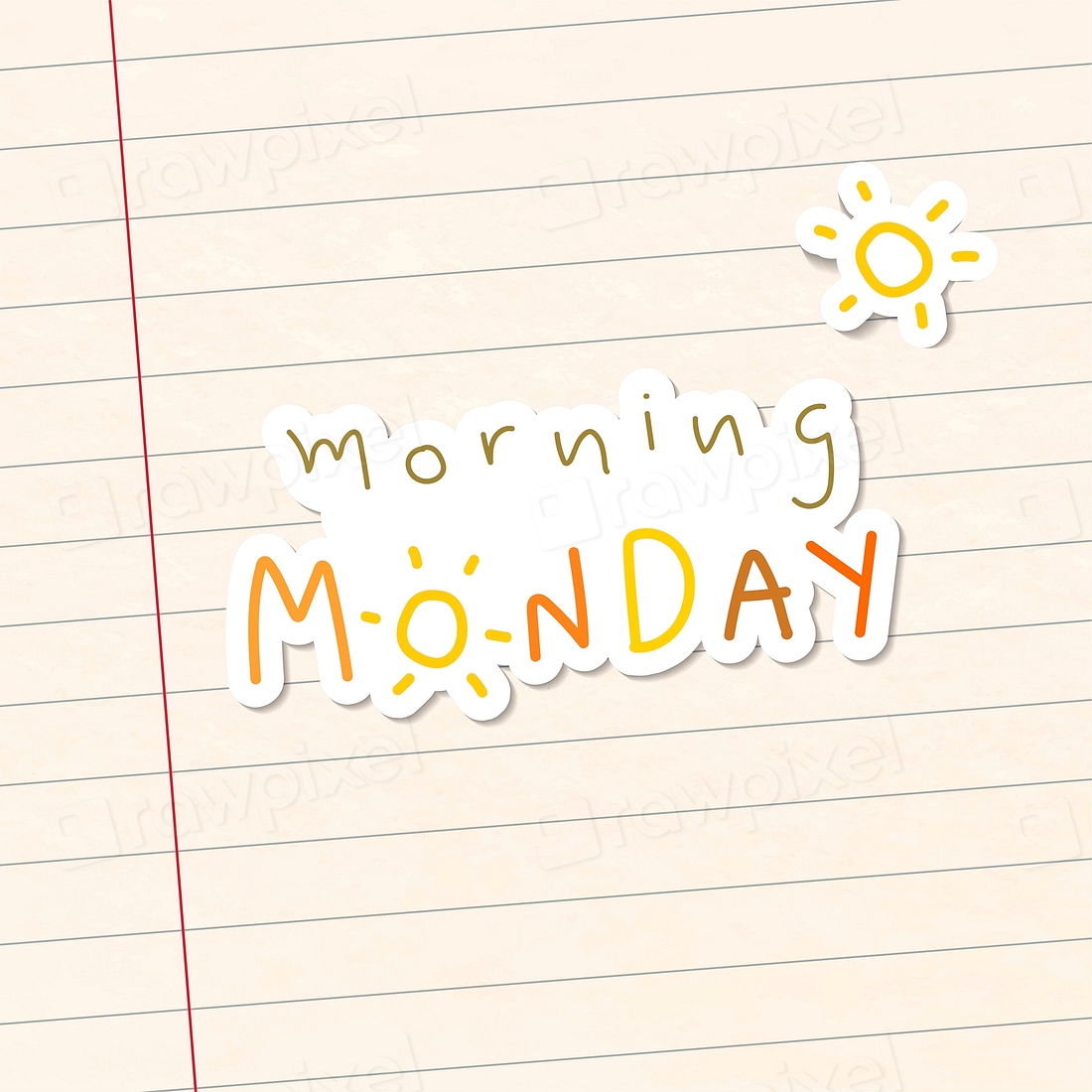 Morning Monday weekday typography sticker | Premium Vector - rawpixel