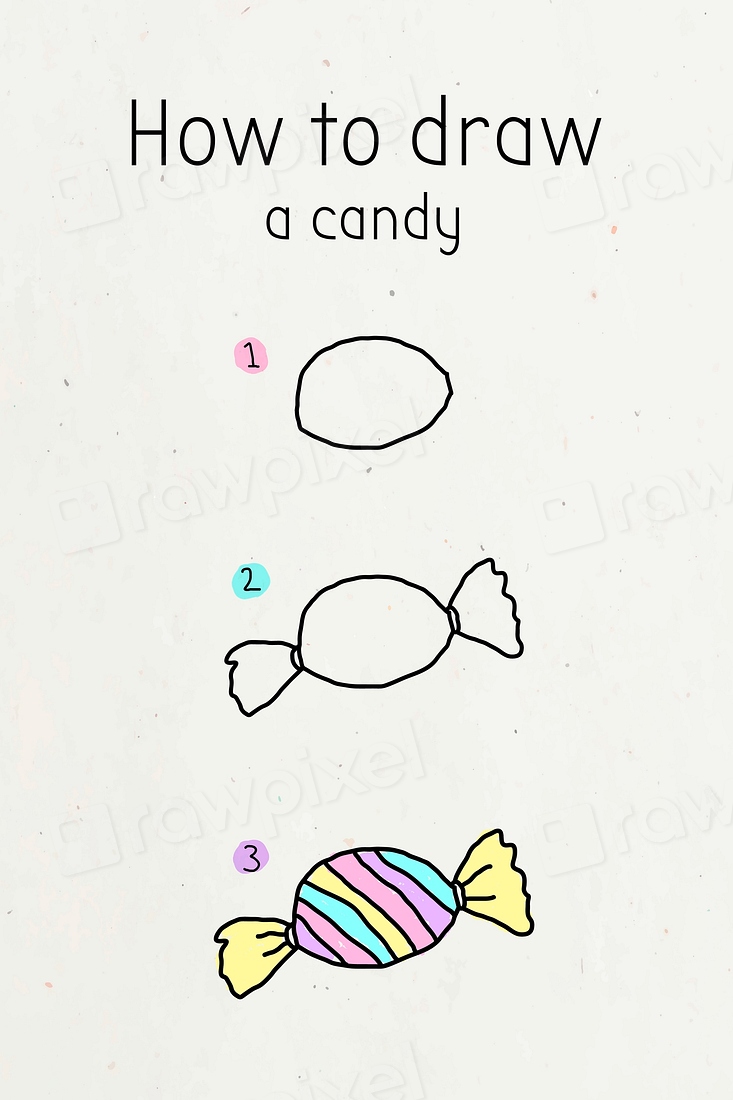 How draw candy doodle tutorial | Free Vector - rawpixel