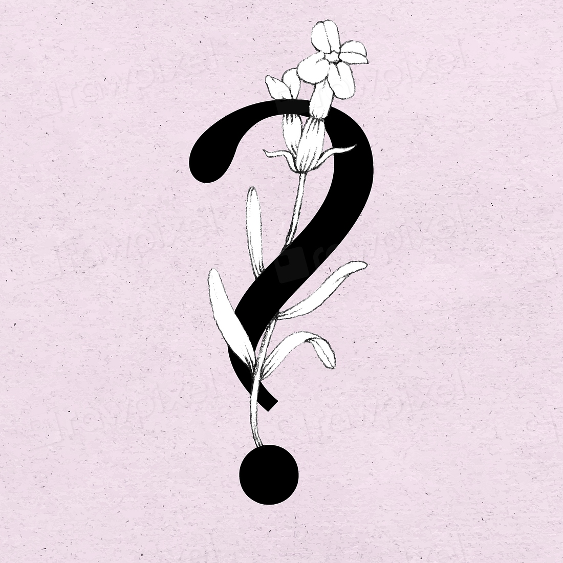 Vector question mark symbol botanical | Premium Vector - rawpixel