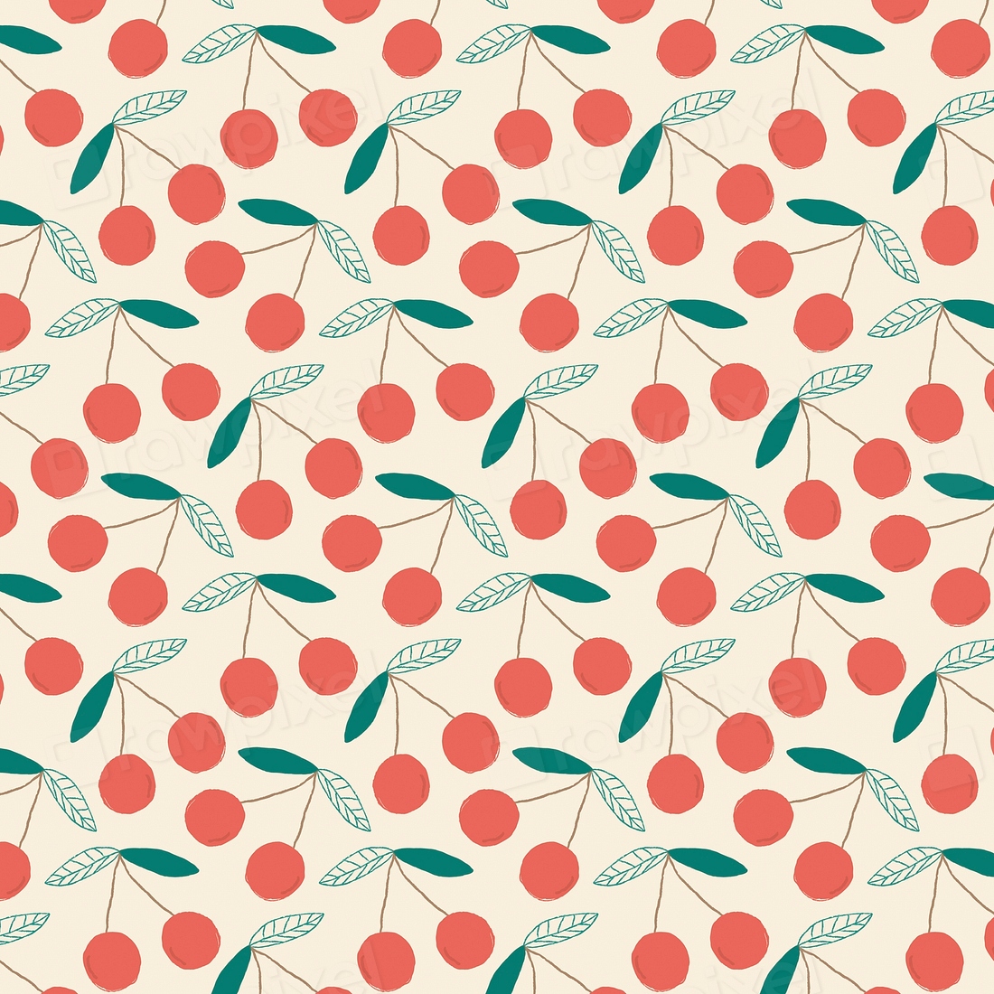Vector seamless cherry pattern pastel | Premium Vector - rawpixel