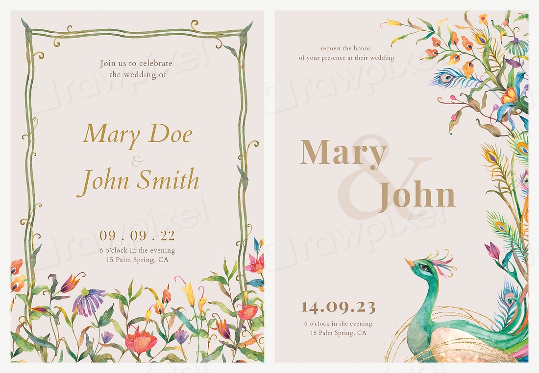 Editable invitation card templates vector | Premium Vector - rawpixel