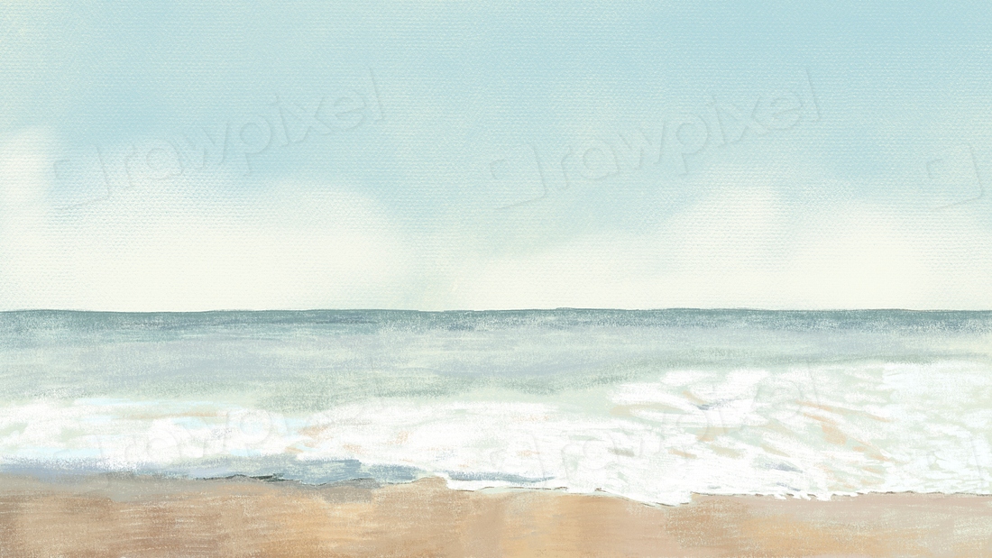 Beach wallpaper psd color pencil | Premium PSD - rawpixel