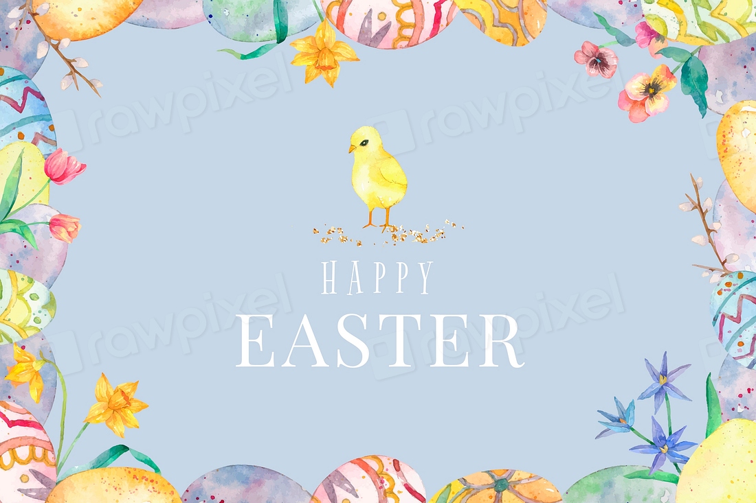 Happy Easter watercolor template vector | Premium Vector - rawpixel