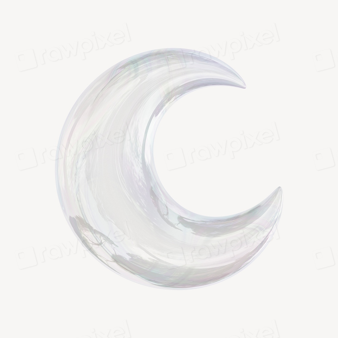 Crescent moon icon, 3D rendering | Free Photo Illustration - rawpixel