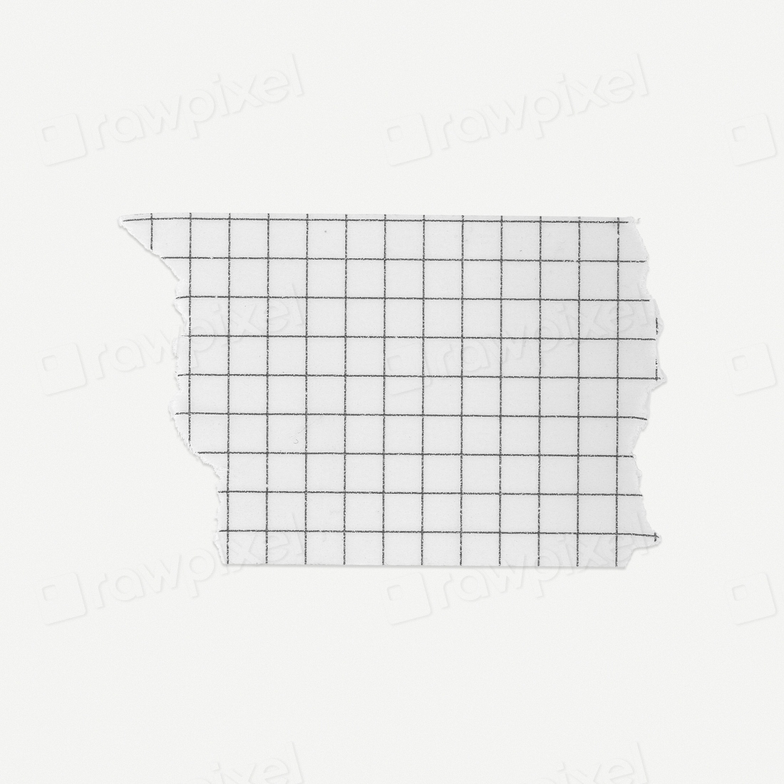 Ripped grid paper sticker, journal | Premium PSD - rawpixel