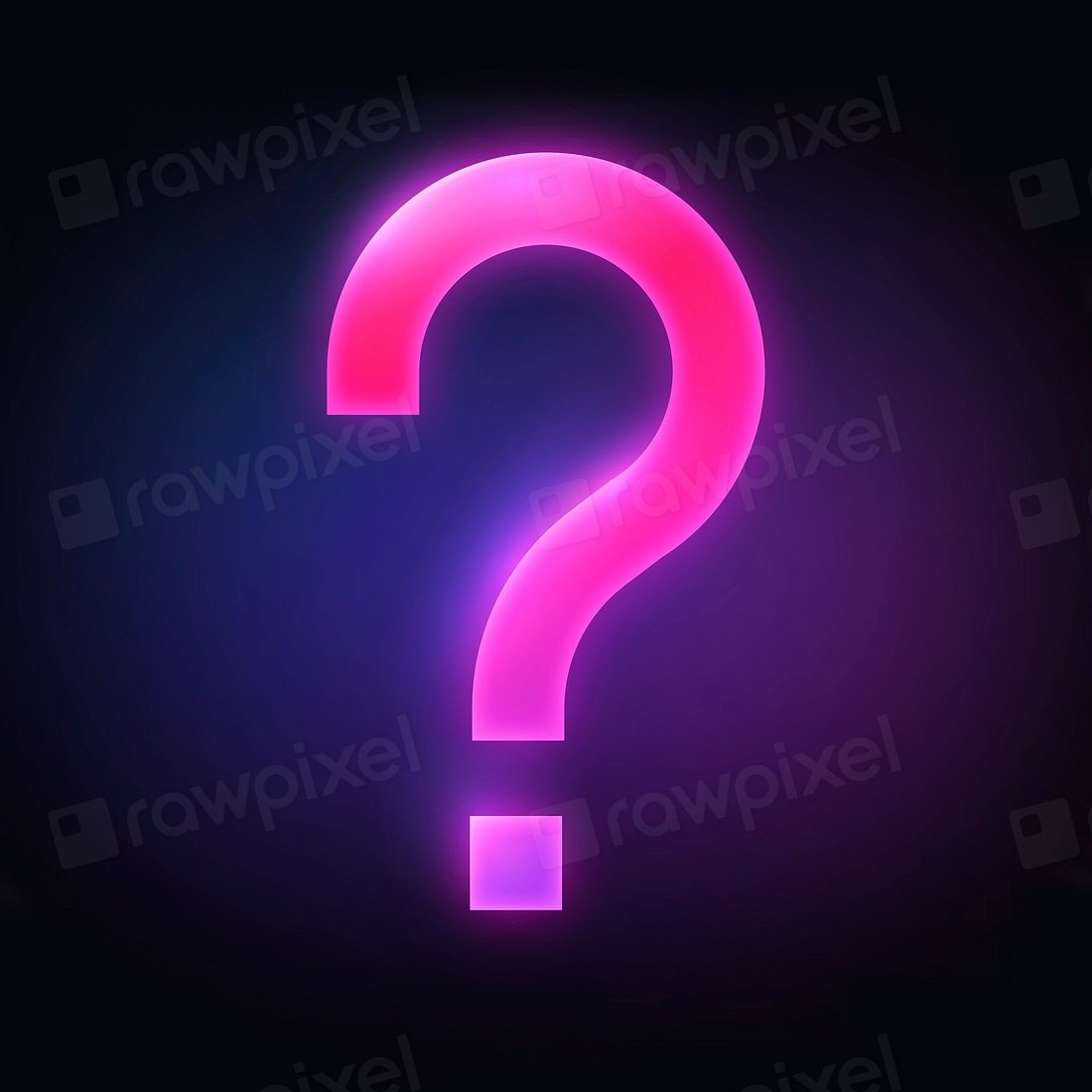 Question mark icon, neon glow | Free Vector - rawpixel