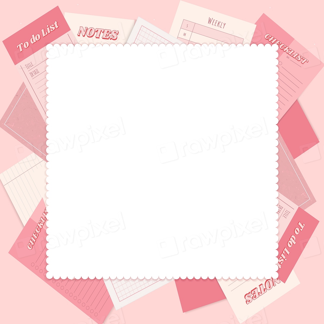 Pink notepad planner set vector | Premium Vector - rawpixel