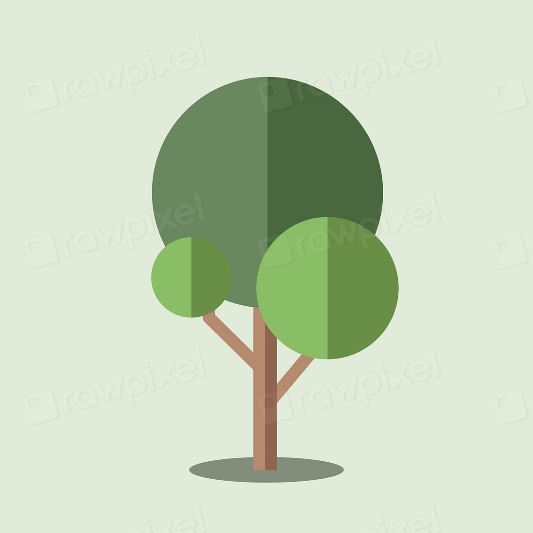Green botany round flat tree | Premium Vector - rawpixel