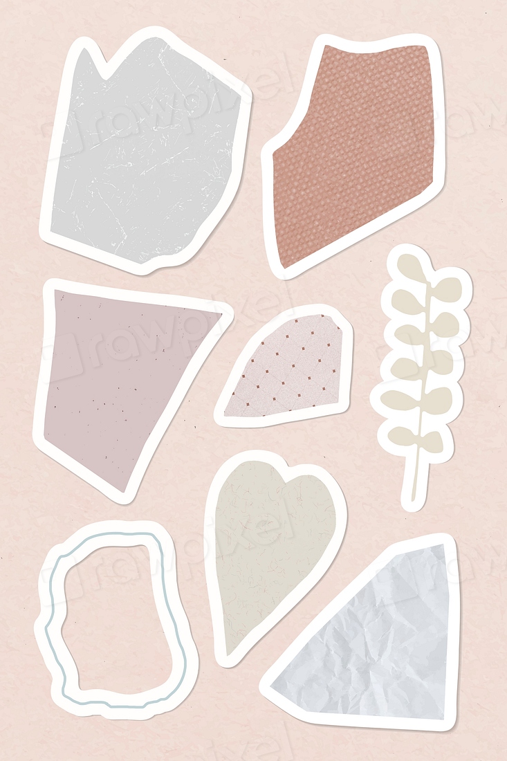 Abstract pastel badge sticker set | Premium PSD - rawpixel