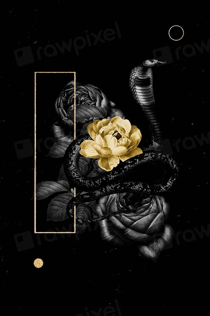 Floral banner snake vector | Premium Vector - rawpixel