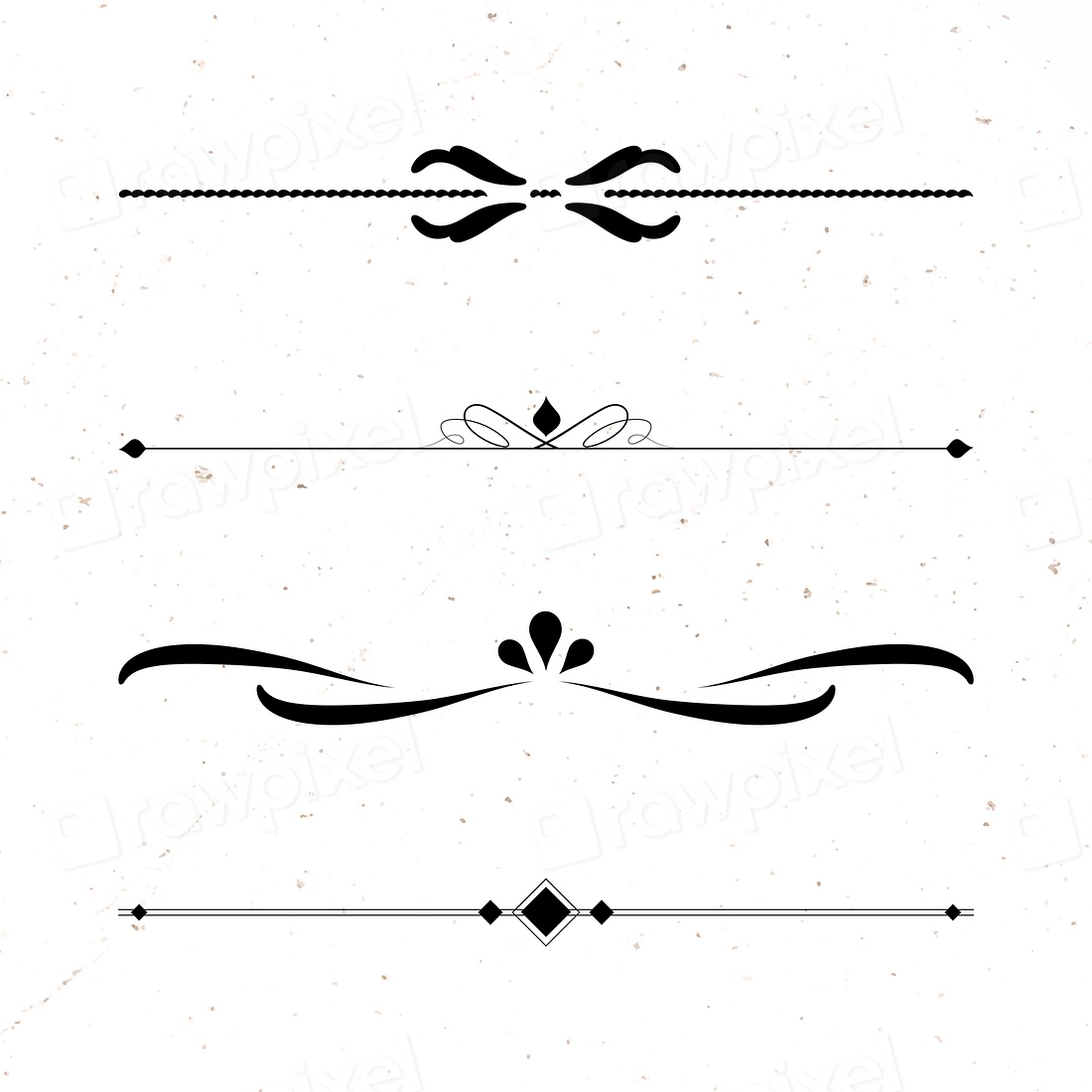 Vintage black divider element collection | Premium Vector - rawpixel