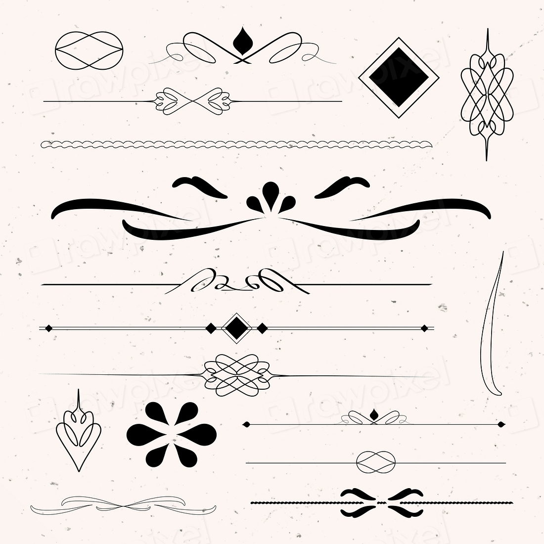 Vintage black divider element collection | Premium Vector - rawpixel