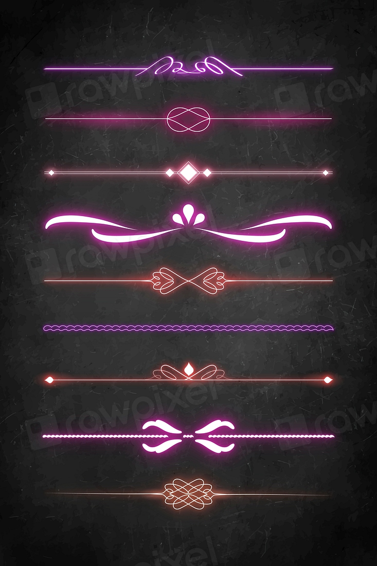 Vintage neon divider element collection | Premium Vector - rawpixel