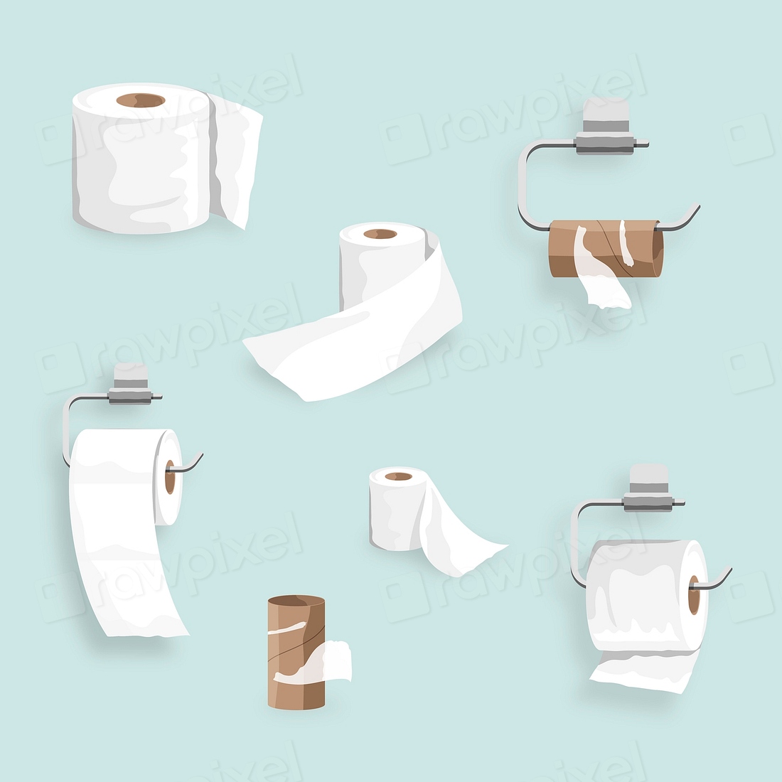Toilet tissue roll set element | Free Vector - rawpixel