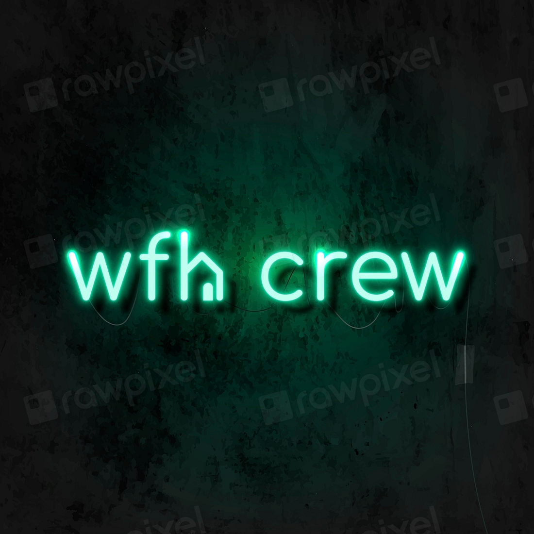 Wfh crew green neon sign | Free Vector - rawpixel
