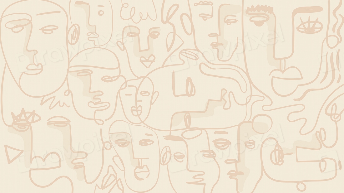 Abstract face line drawing beige | Premium Photo - rawpixel