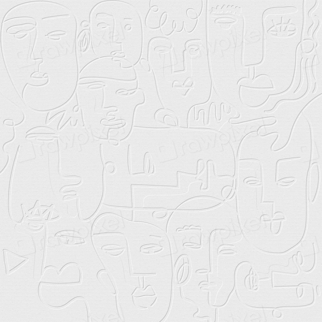 Abstract face line drawing white | Premium Photo - rawpixel