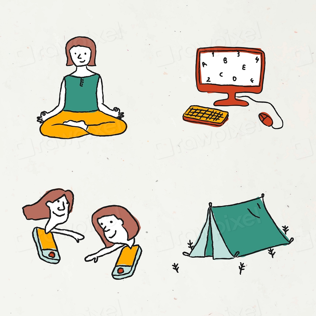 Activities home doodle style vector | Premium Vector - rawpixel