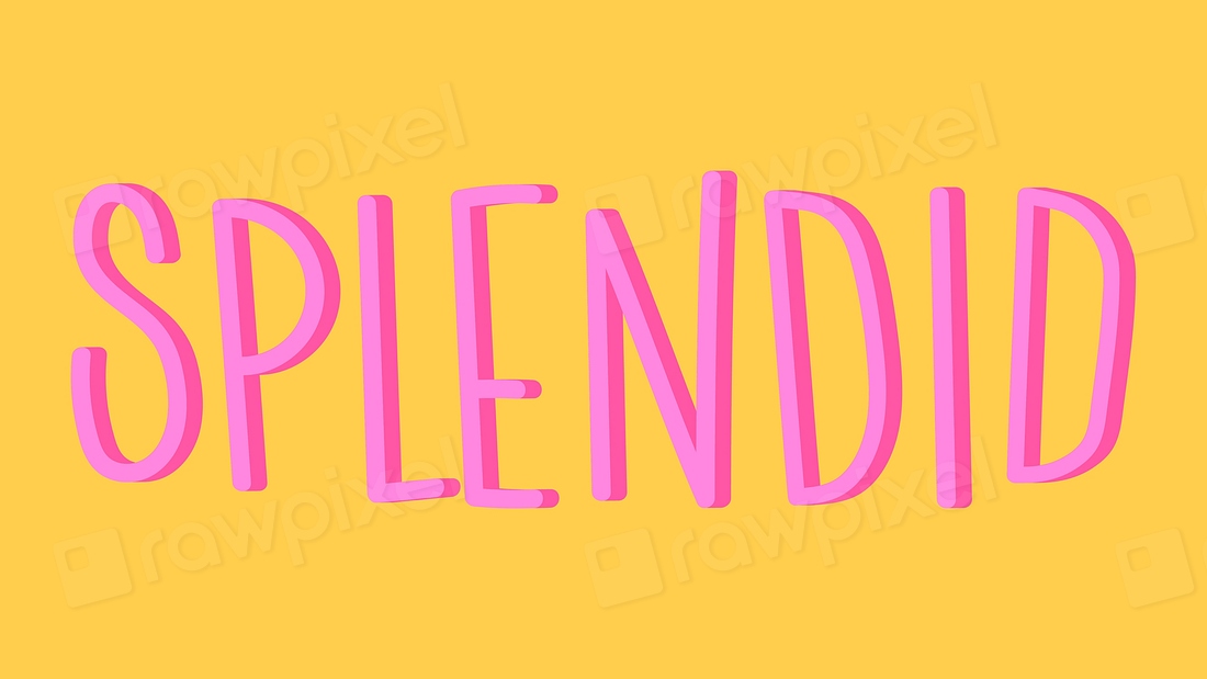 Pink SPLENDID typography yellow background | Premium Vector - rawpixel