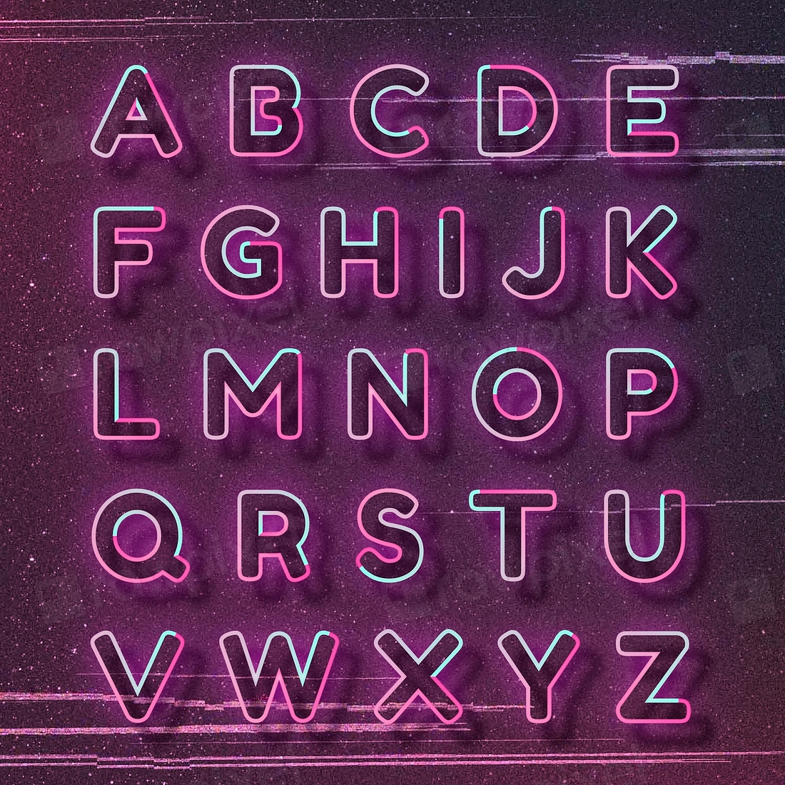 Alphabet vector pink neon font | Premium Vector - rawpixel