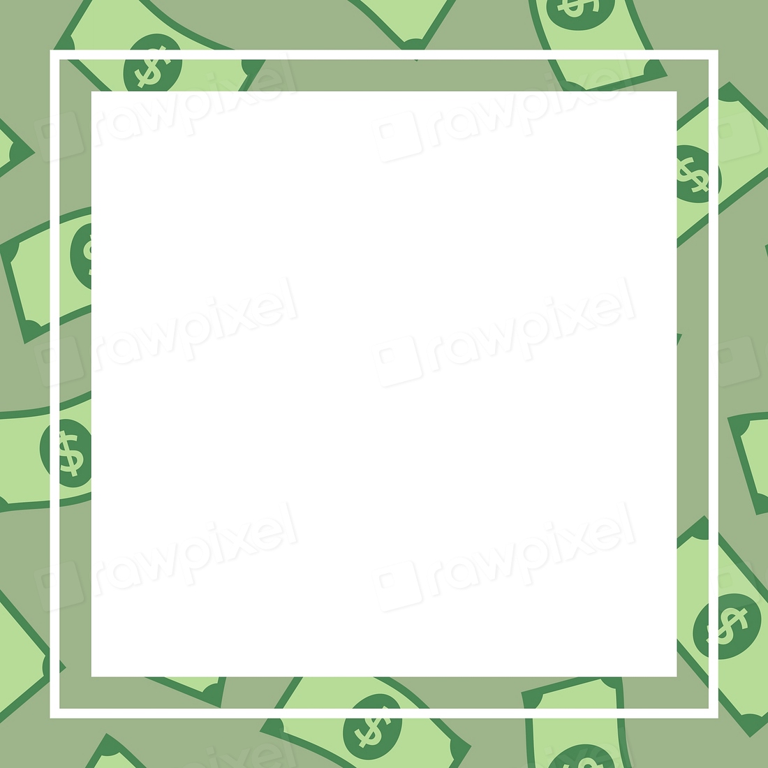 Green square/rectangle frame, dollar bills | Free Vector - rawpixel