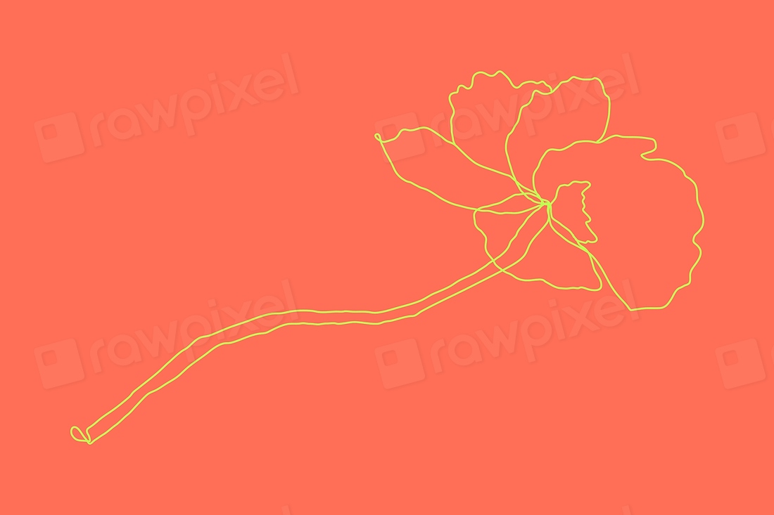 Flower monoline art vector red | Premium Vector Illustration - rawpixel
