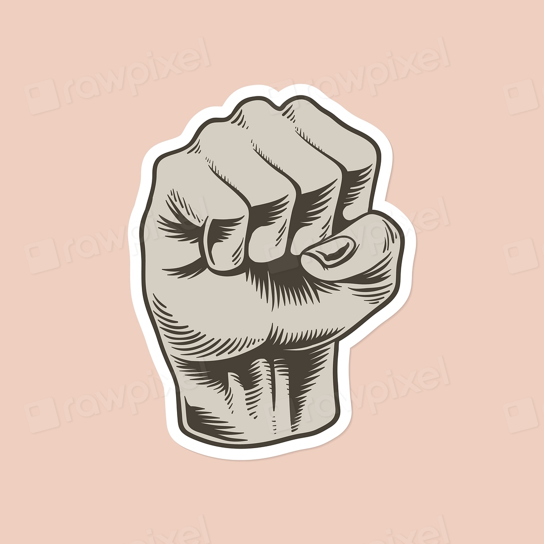 Hand drawn strong fist sticker | Premium Vector - rawpixel