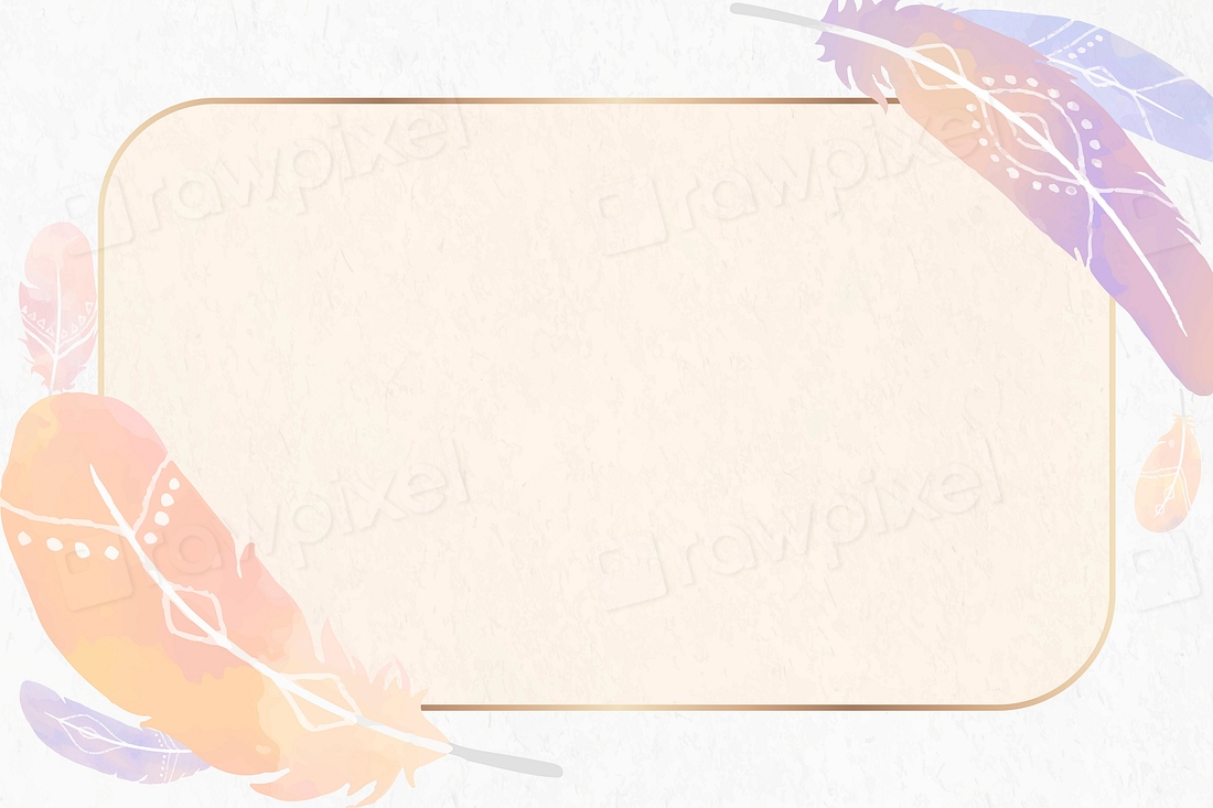 Pastel Bohemian feather frame vector | Premium Vector - rawpixel
