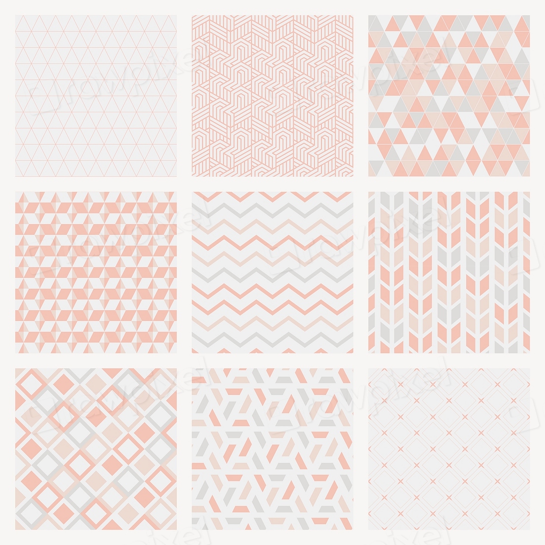 Pink geometric pattern background set | Premium Vector - rawpixel