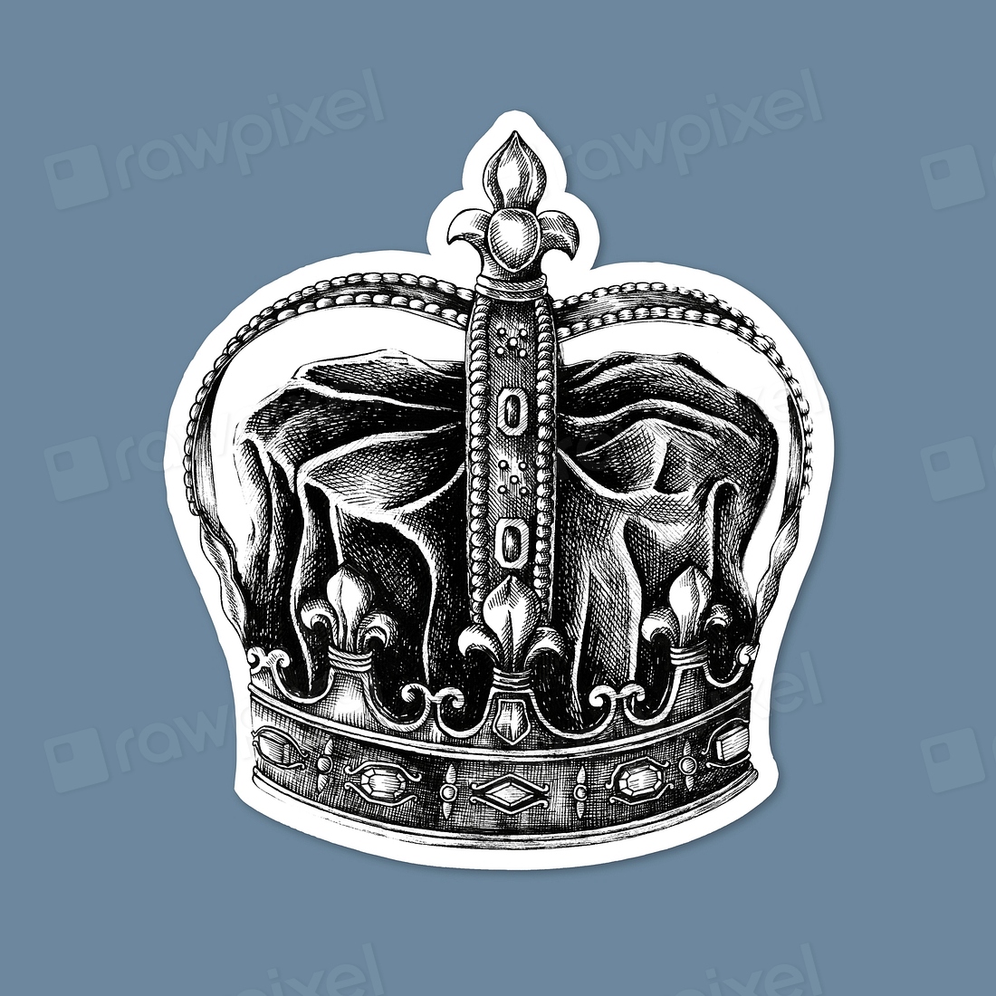 Hand drawn royal crown sticker | Premium PSD - rawpixel
